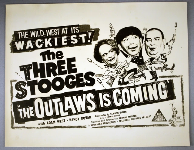THREE STOOGES-THE OUTLAWS IS COMING Comedy RARE Complete 11x14 AU LOBBY ...