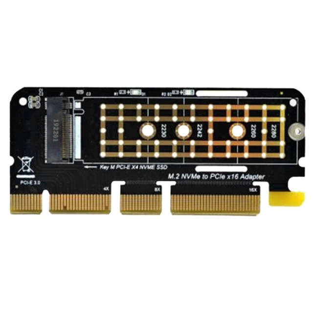 M.2 NVME SSD to PCI-E X16 Converter Card NGFF M-Key M.2 PCIe PCI ...