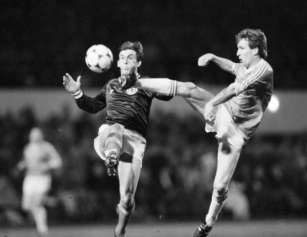 KENNY DALGLISH OF Scotland and Joey Jones of Wales compete for th - Old ...