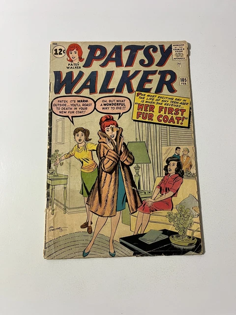 PATSY WALKER #105 Silver Age 1963 comic book Paper Dolls Romance Book ...