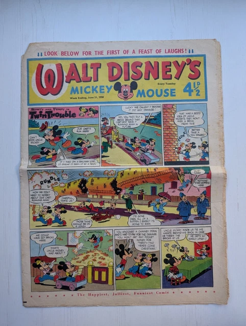 WALT DISNEY'S MICKEY Mouse Weekly Comic - June 21, 1958 £8.66 - PicClick UK