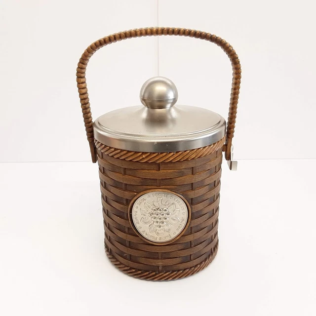 RARE VINTAGE RETRO Ice Bucket by Emsa of West Germany Plastic Cane ...