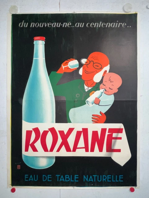 RARE AFFICHE ANCIENNE eau de table Roxane par Simonet EUR 150,00 ...