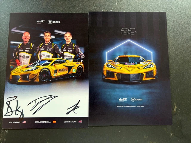 SIGNED TEAM CARD Le Mans 24hrs 2025 LMGT3 TF Sport Chevrolet Corvette ...