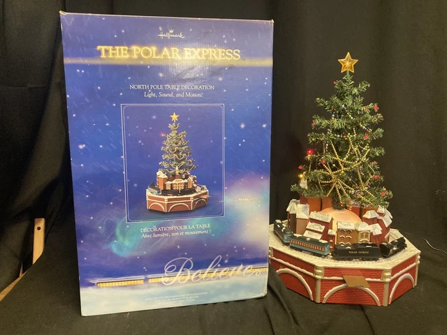 HALLMARK THE POLAR Express Lighted Tree with Moving Train WORKS! £118. ...