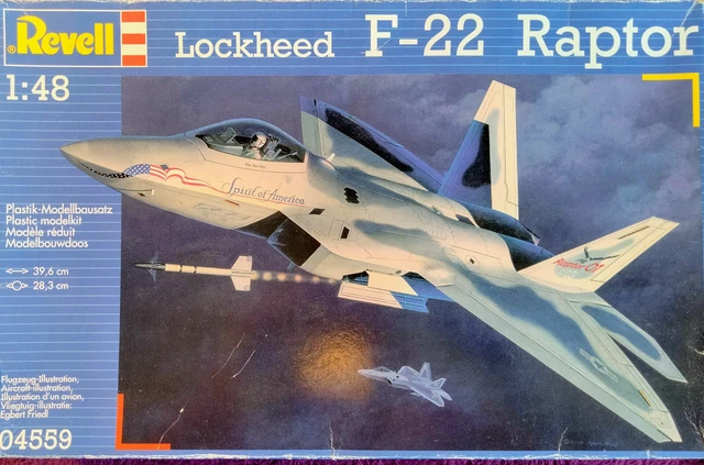 REVELL 1:48 LOCKHEED F-22 Raptor Stealth Fighter Modellbausatz #04559 ...