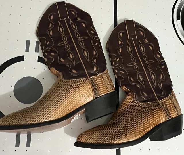 VINTAGE EXOTIC PYTHON Snake Skin Cowboy Western Boots Size: 6EE $29.09 ...