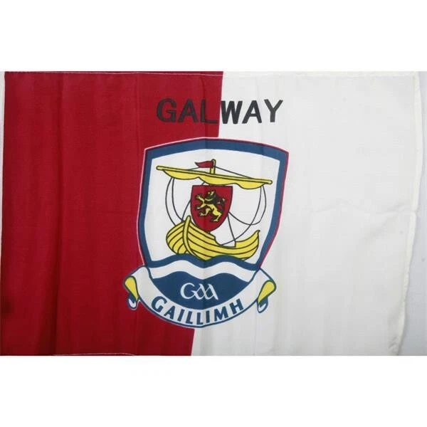 GALWAY GAA OFFICIAL Flag 12x18″ With Stick - Crested Crest Irish Gaelic ...
