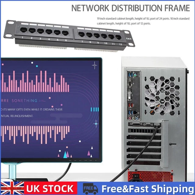 PATCH PANEL FRAME Networking Wall Mount Rack Bracket Cable Manager ...