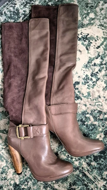 FRENCH CONNECTION SZ 39 brown knee high leather boots £20.00 - PicClick UK