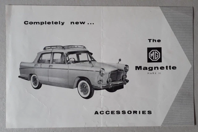 MG MAGNETTE MARK III Accessories Brochure / Leaflet c.1959 £19.99 ...
