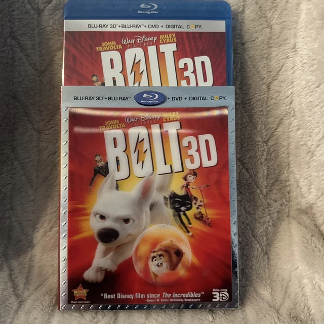 DISNEY BOLT (3D + Blu-ray + DVD + Digital, 2011, 3-Disc Set) New With ...