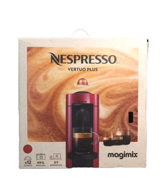 NESPRESSO VERTUO PLUS Pod Coffee Machine by Magimix 11398 M600 W - Red ...