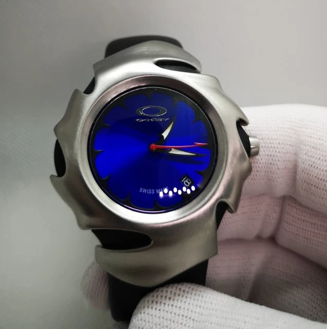 OAKLEY AUTHENTIC BLADE brushed blue dial watch gmt jury mm timebomb ...