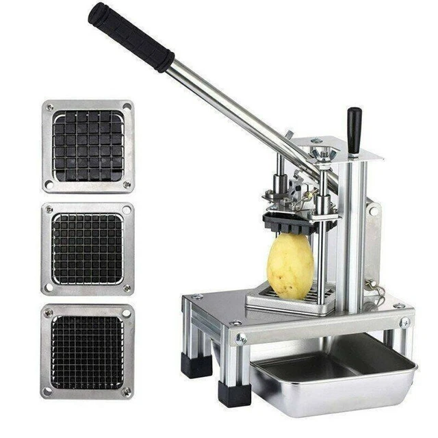 COMMERCIAL POTATO CHIPPER Vegetable Cutting Fruit Slicer Machine with 3 ...