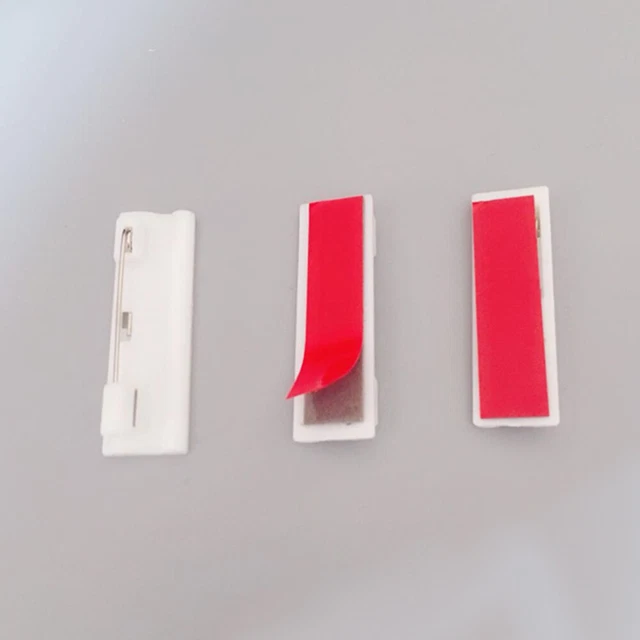 50PCS SELF-ADHESIVE ID Badges Safety Pin DIY Adhesive Badge Crafting ...