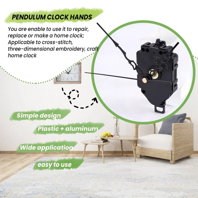 MÉCANISME DE MOUVEMENT D'Horloge à Pendule à Quartz de 23Mm avec Kits D ...