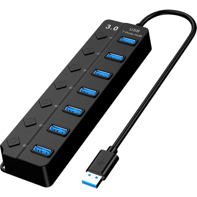 SEVEN PORT EXPANDER USB Additional Ports for Laptop Multiple £10.48 ...