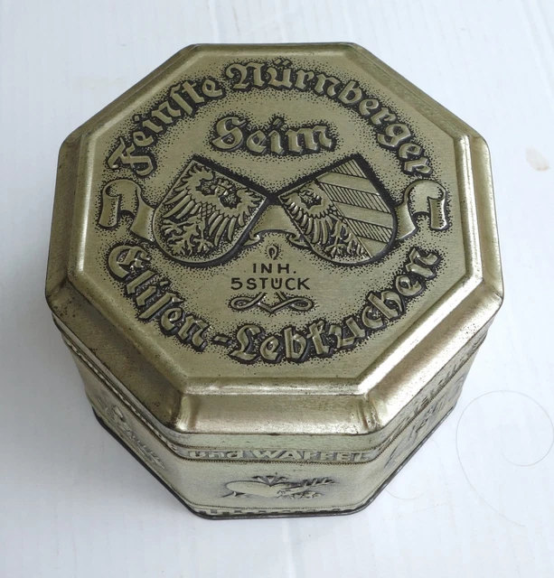 ALTE BLECHDOSE SEIM Nürnberger Lebk. oktogonal, gut erhalten, ca. 14 ...