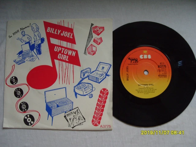 BILLY JOEL UPTOWN GIRL CBS RECORDS UK 7" VINYL SINGLE in PICTURE SLEEVE ...