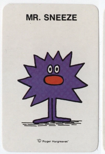 VINTAGE 1970S MR MEN Blank Back SINGLE Swap Playing Card Roger ...
