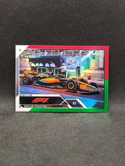 2023 TOPPS CHROME F1 Oscar Piastri Red Green Refractor SSP RC Print Run ...