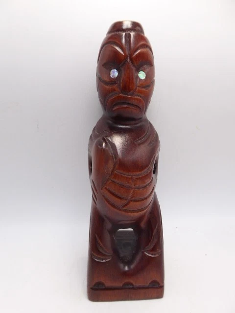 VINTAGE MAORI TIKI Idol Icon Statue New Zealand Abalone / Paua Shell ...
