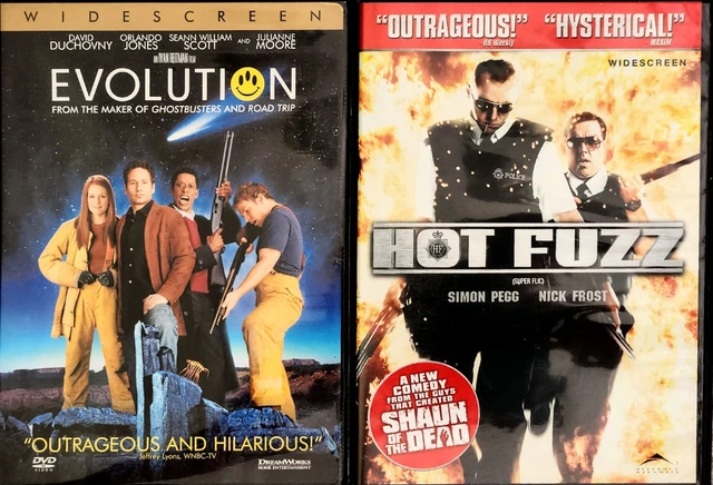 EVOLUTION & HOT Fuzz (DVDs) David Duchovny Julianne Moore Jim Broadbent ...