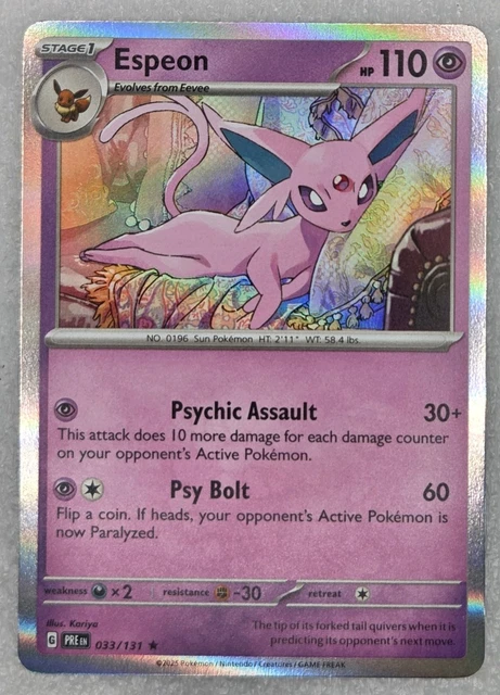 ESPEON PRISMATIC EVOLUTIONS Pokémon TCG Card 033/131 NM £2.70 - PicClick UK