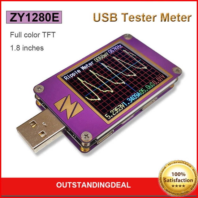 BOY ZY1280E USB Power Meter Power Delivery Analyzer USB Tester ot16 #A6 ...
