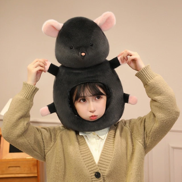 CARTOON MOUSE HEAD Costume Plush Toy With Warmth For Cosplay And ...