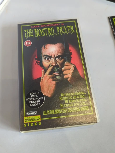 THE NOSTRIL PICKER / VHS / Vipco / Horror / Sicko Slasher Includes ...
