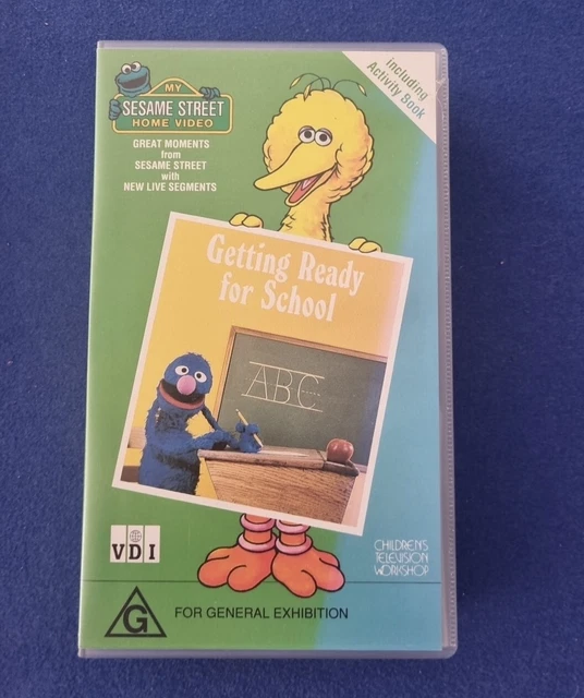 RARE VHS MY SESAME STREET Getting ready for school Video Tape Small Box ...