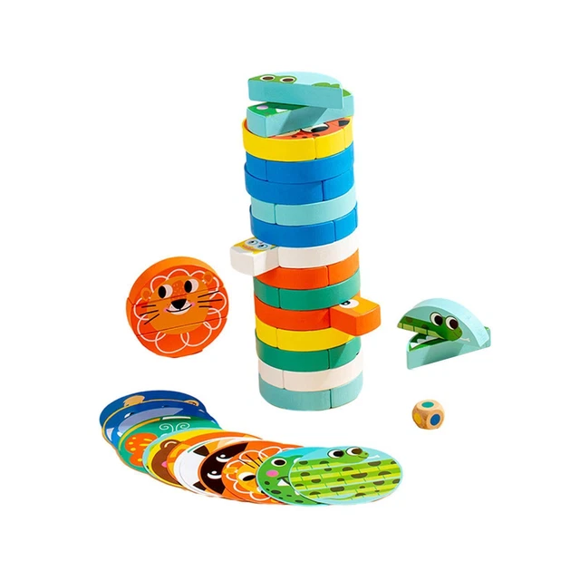 WOODEN BLOCKS STACKING Game Tumble Towers Game Cute Montessori Toys ...