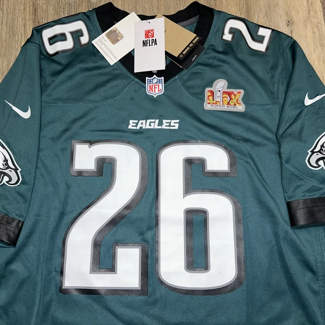 NIKE SAQUON BARKLEY Philadelphia Eagles Super Bowl 59 LIX Green Game Jersey $344.34 - PicClick AU