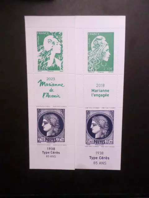 FRANCE 2023/2024 LOT 2 CARNETS MARIANNE AVENIR/ENGAGEE et CERES 1938 neufs** MNH EUR 63,50 ...