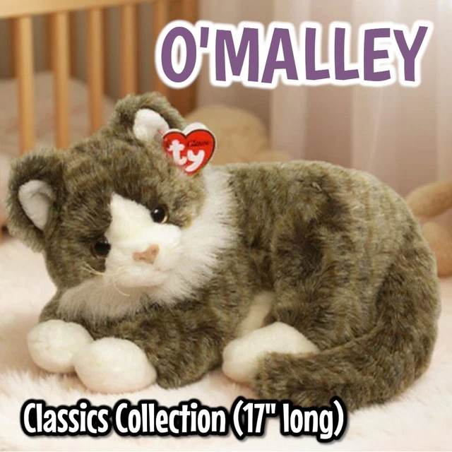 🤎 O'MALLEY 🤎 2002 Ty CLASSICS Plush Brown & White Tabby CAT 17" Long *MWMT* $89.86 - PicClick CA
