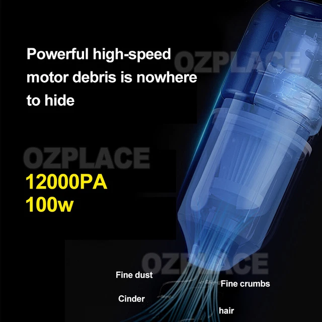 12000PA HANDHELD CORDLESS Vacuum Cleaner Home & Car Dust Blower Mini ...