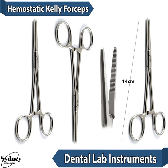 DENTAL SURGICAL STRAIGHT Clamp Forceps Kelly Forceps Locking Hemostat ...