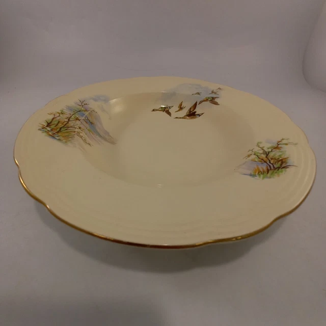 ALFRED MEAKIN SOUP bowl Flight duck bird countryside white blue vintage ...