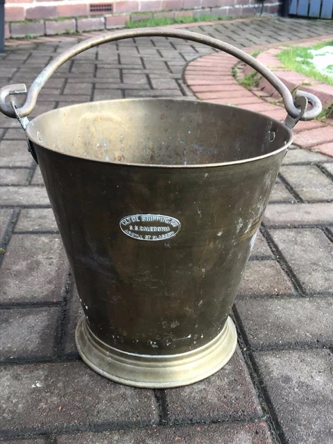 OLD BRASS SHIP Bucket - Clyde Shipping Co S.s Caledonia Argyll St ...