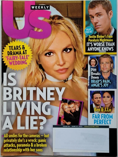 BRITNEY SPEARS JUNE 2022 US Magazine JUSTIN BIEBER / BRAD PITT / BEN ...