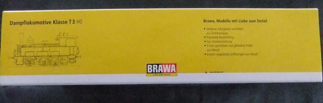 BRAWA H0 DAMPFLOKOMOTIVE T3 BR 89 Gleichstrom Art.Nr. 40030 schwarz NEU ...