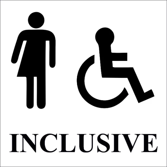 INCLUSIVE GENDER NEUTRAL sign LGBT facility non-binary LGBTQIA toilet ...