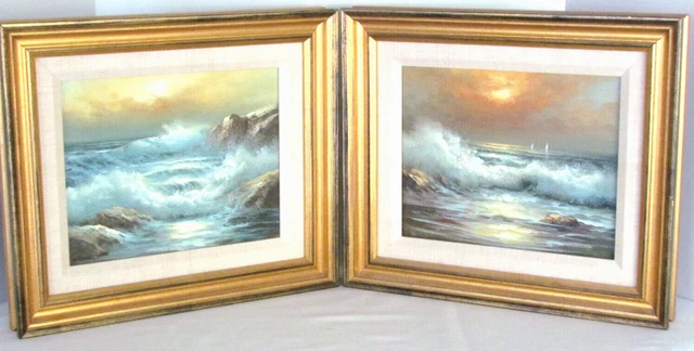 MONTEREY SEASCAPE ORIGINAL OIL PAINTINGS BY LOCAL ARTIST STEVENS EARLY ...