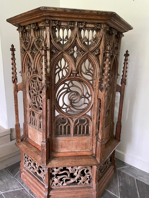 17TH CENTURY CARVED Oak Pulpit which Cathedral windows Provenance ...