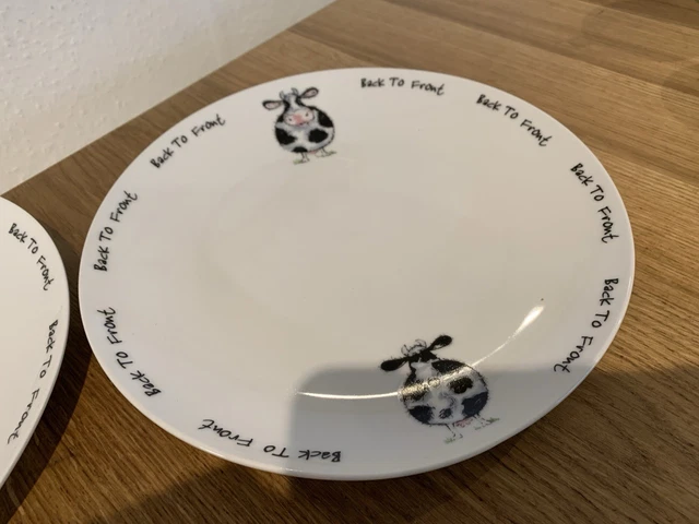 PRICE AND KENSINGTON Back To Front Cow Dinner Plates 26cm Dia . Set Of ...