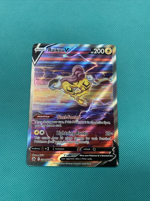 POKÉMON TCG RAIKOU V Crown Zenith: Galarian Gallery GG41/GG70 Holo ...