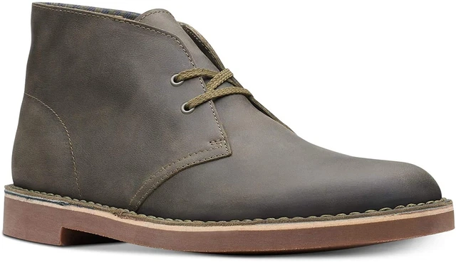 CLARKS 258370 MENS Leather Bushacre Chukka Boots Olive Size 8 M £62.97 ...