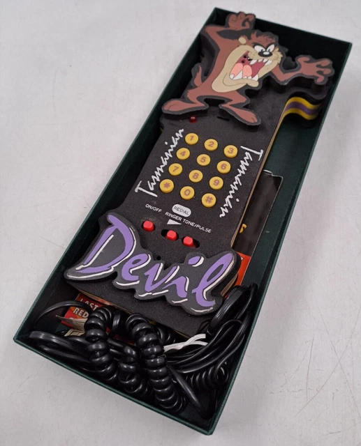 LOONEY TUNES TASMANIAN Devil Phone Unbreakable Novelty Vintage Wired ...